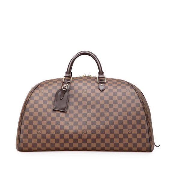 Louis Vuitton | Bags | Louis Vuitton Brown Damier Leather Boston Bag ...